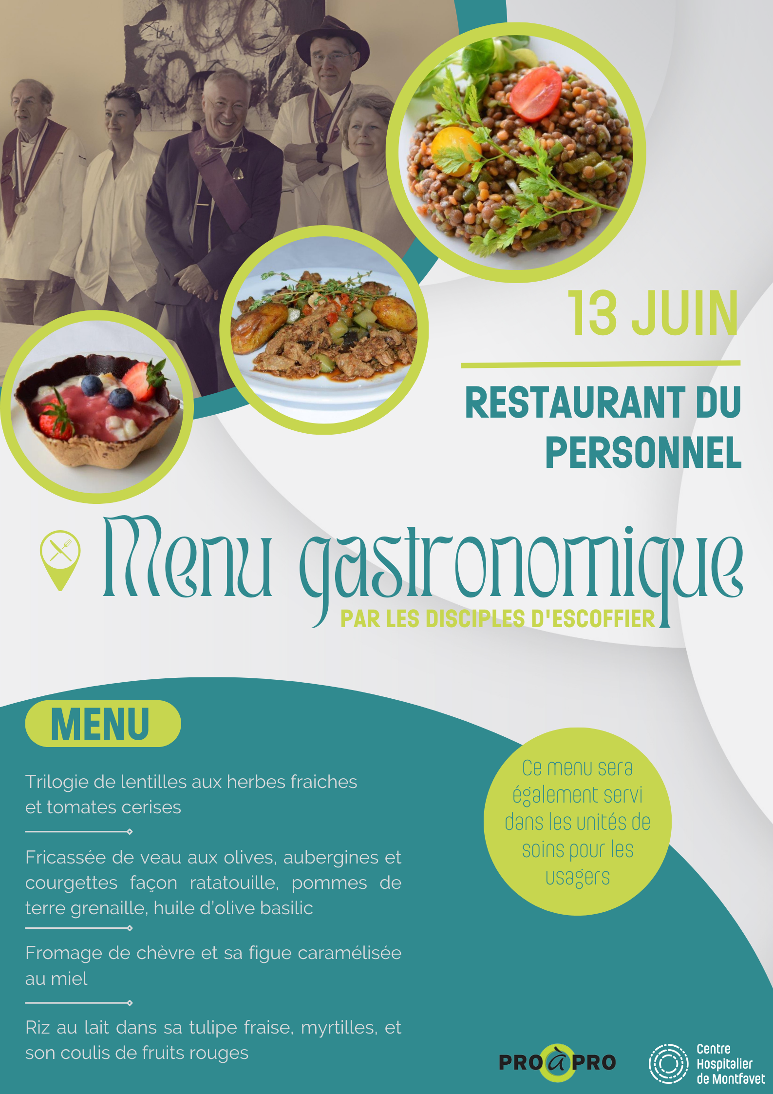 Menu gastronomique pour les professionnels et les usagers - Centre ...